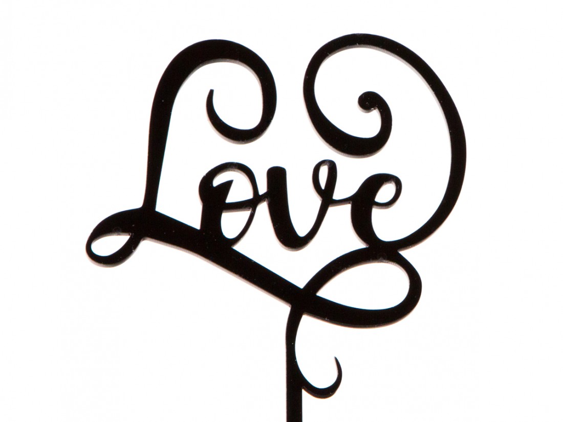 Love Cake Topper - Acrylic Black, White, Gold Mirror, Silver & Rose ...