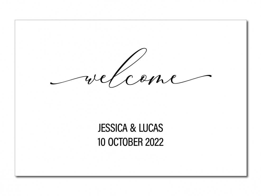 White Welcome Sign