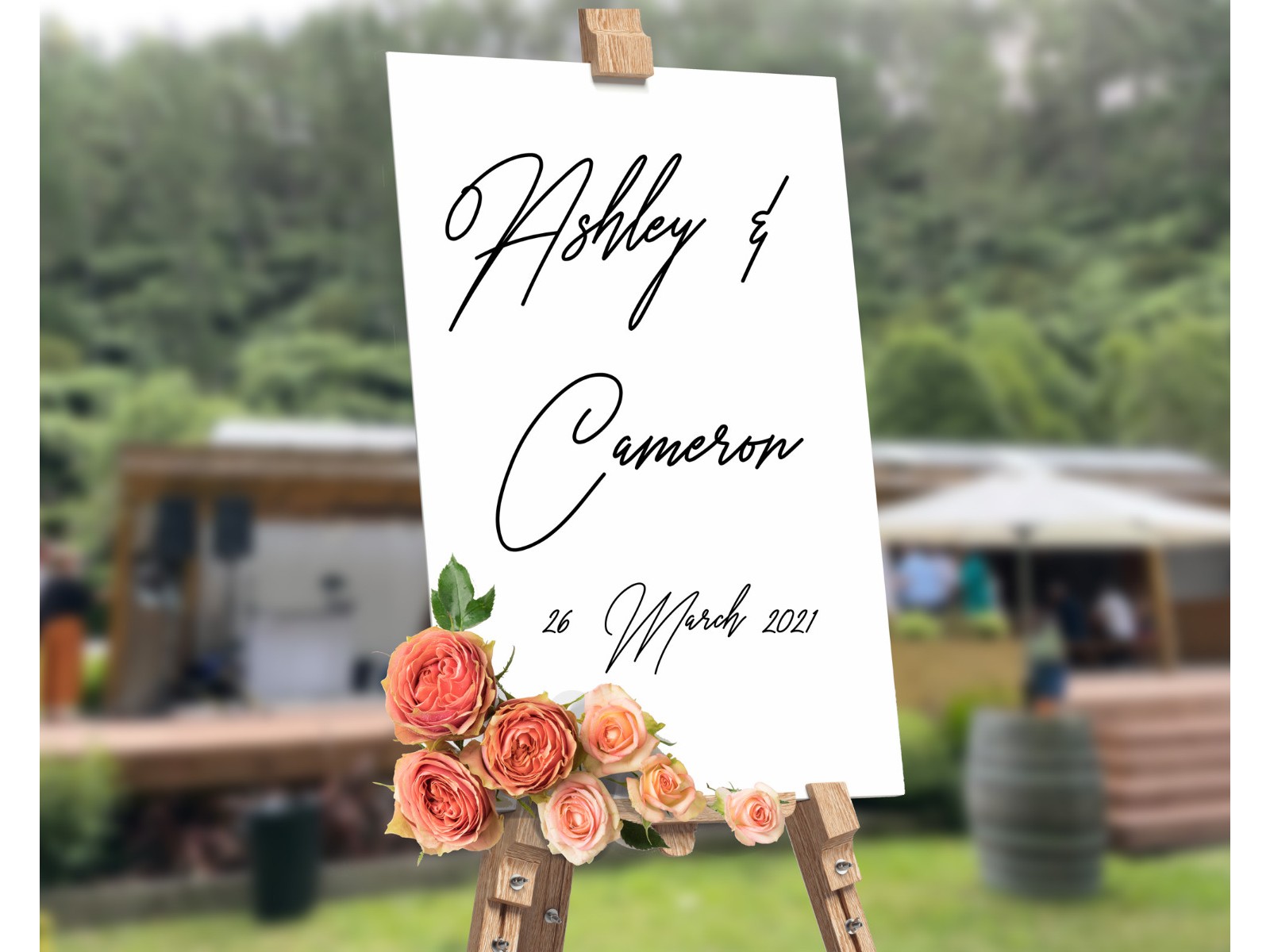 White Acrylic Welcome Sign